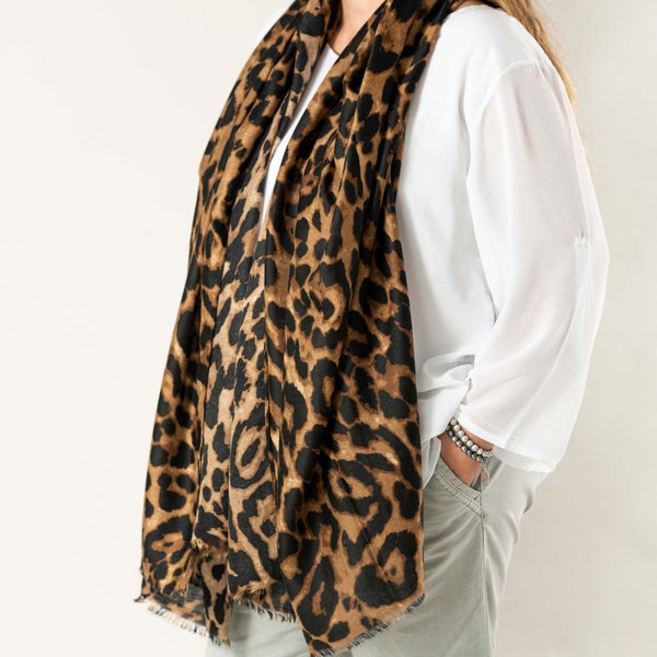 Leopard Print Scarf - Etsy