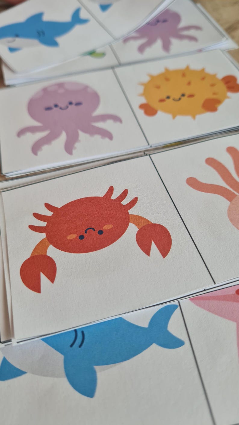 Colorful Sea Animals Kids Dominoes Instant Download for Hours of Fun - Etsy