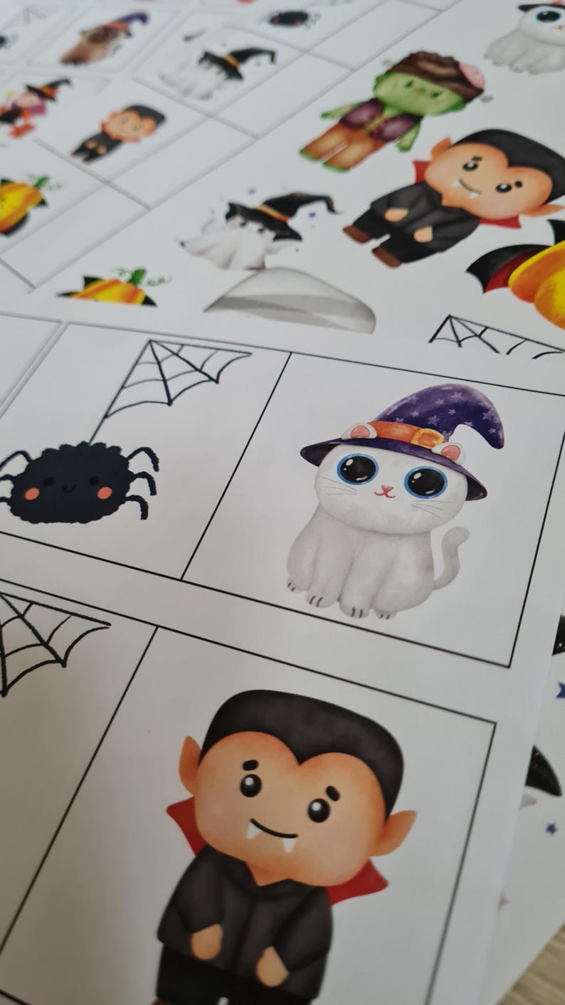 Printable Halloween Dominoes Game for Kids Spooky Fun Matching Activity ...