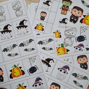 Printable Halloween Dominoes Game for Kids Spooky Fun Matching Activity ...