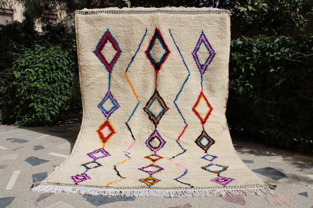 Moroccan Rug Berber, Rug for Bedroom Aesthetic Azilal Rug, Wool Rug ...