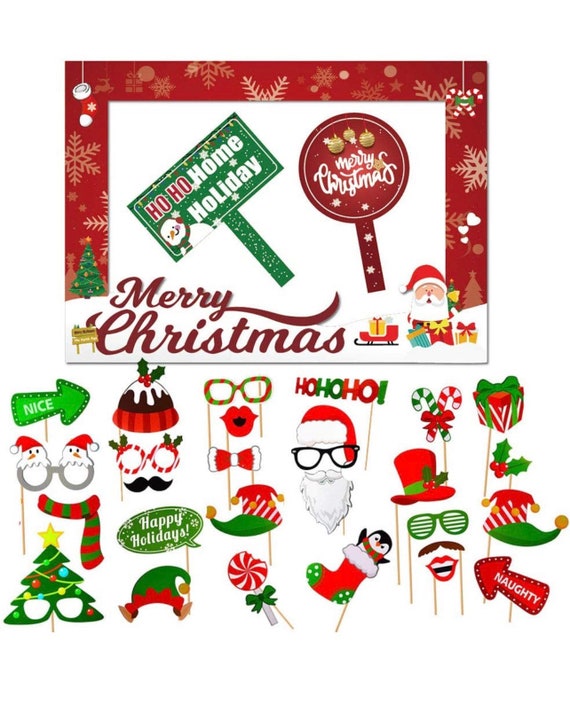 52 Pcs Wedding party Christmas Photo Booth Props Kit,Funny DIY ...