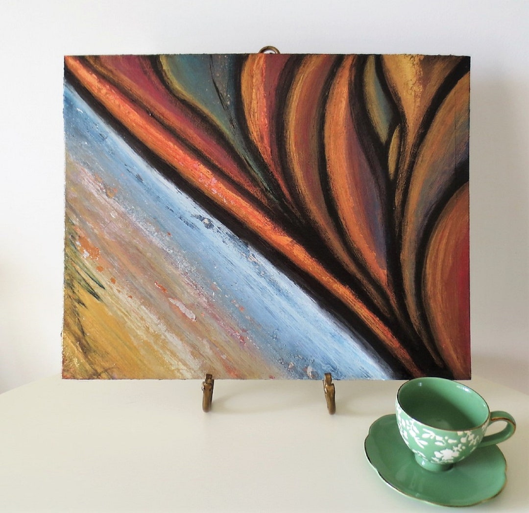 Abstract Acrylic Painting of Flames Wall Art Original - Etsy