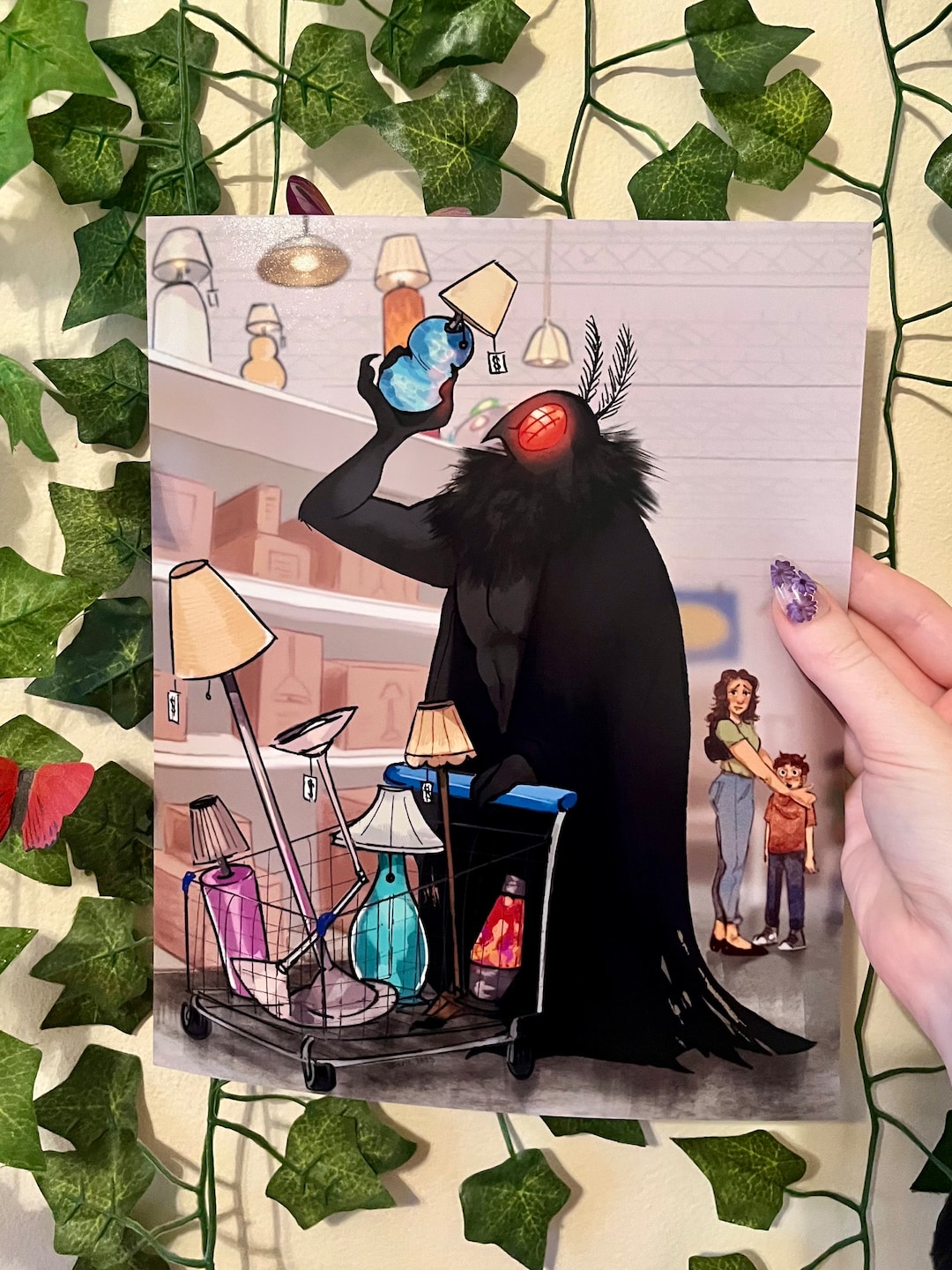 Mothman Lamps Print - Etsy