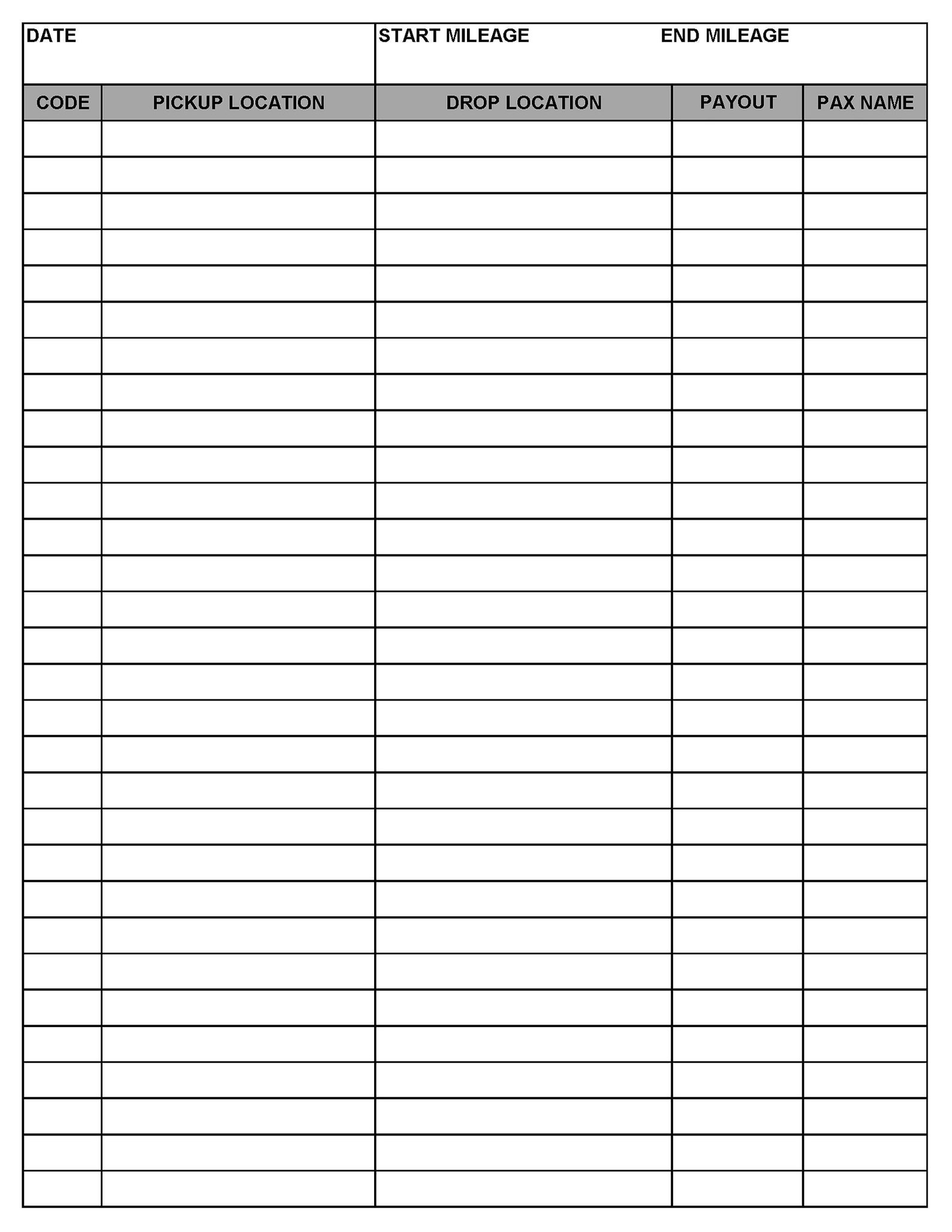 Gig Chart (30 Rows) - Etsy