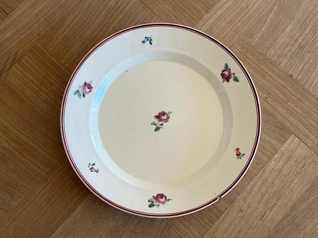 Italian Antique Napoli Kiln Rose Hand Painting Plate Italy Vintage - Etsy