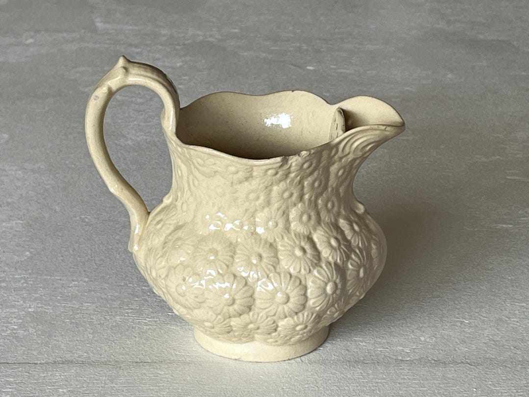 France Antique Faience Fine Daisy Relief Pot Jug Bordeaux David Johnston 19th Century French ...