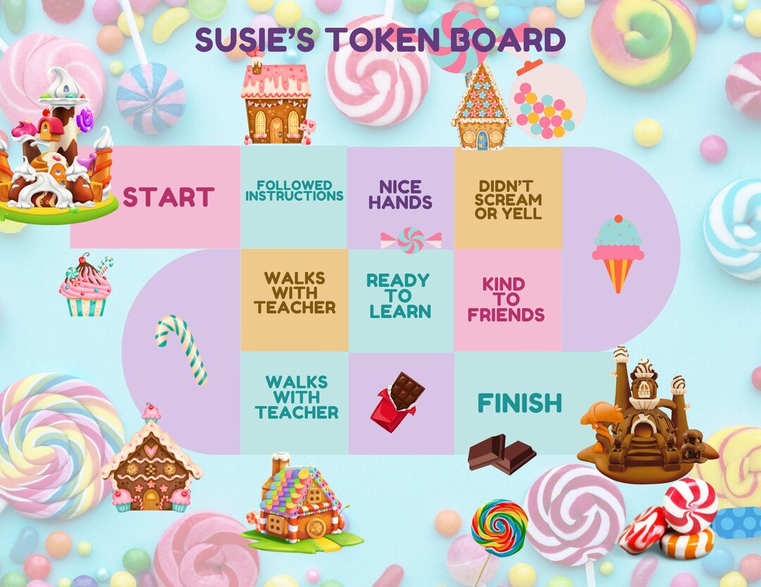 Candyland Themed Token Board | ABA Materials | Positive Reinforcement ...