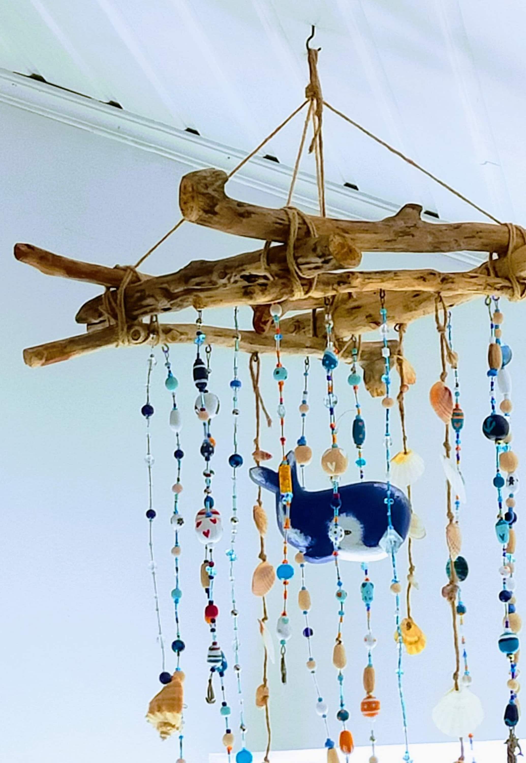 Bead Wind Chime, Boho Sun Catcher, Wooden Decor, Beaded Windchimes ...