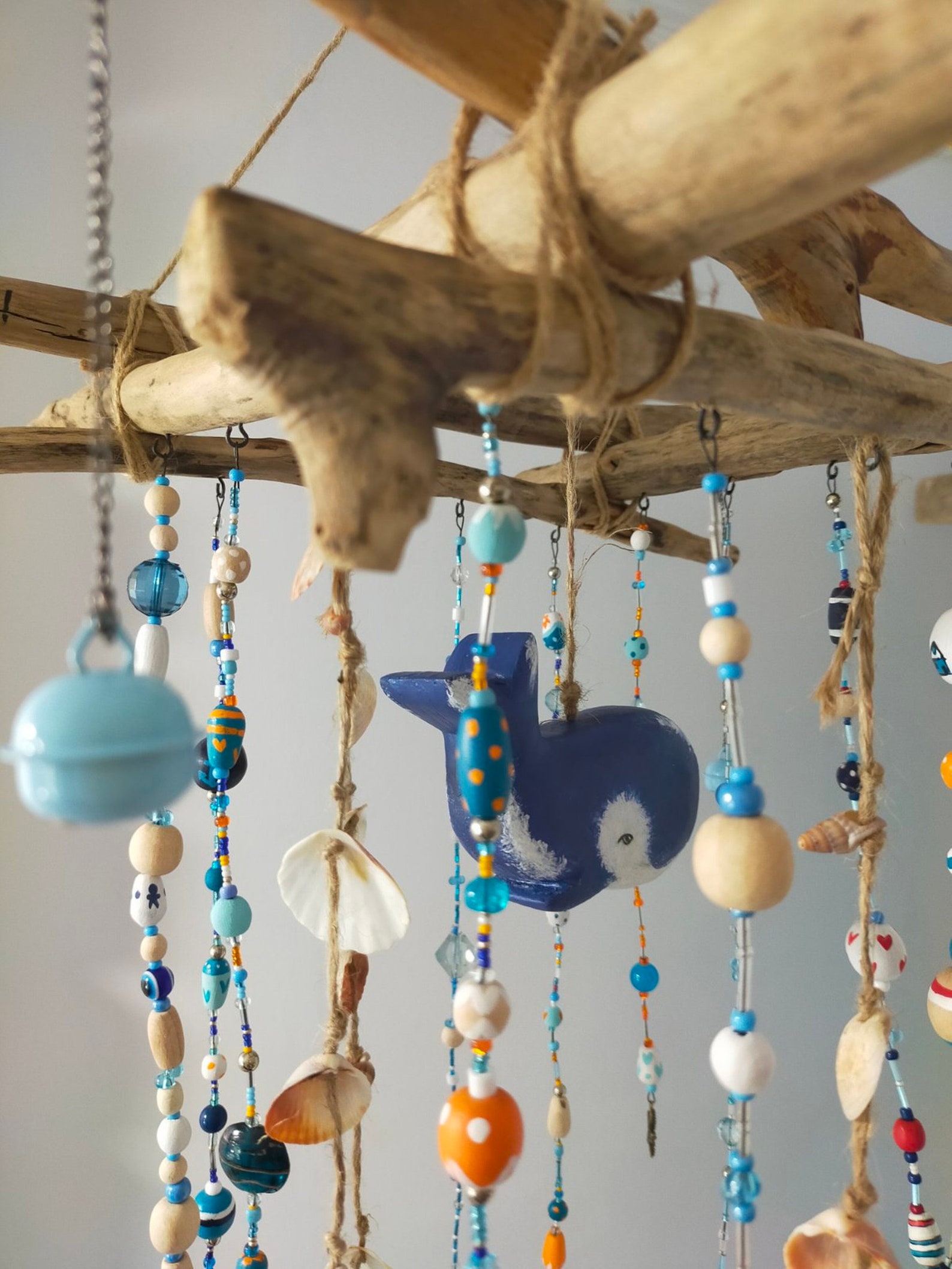 Bead Wind Chime, Boho Sun Catcher, Wooden Decor, Beaded Windchimes ...