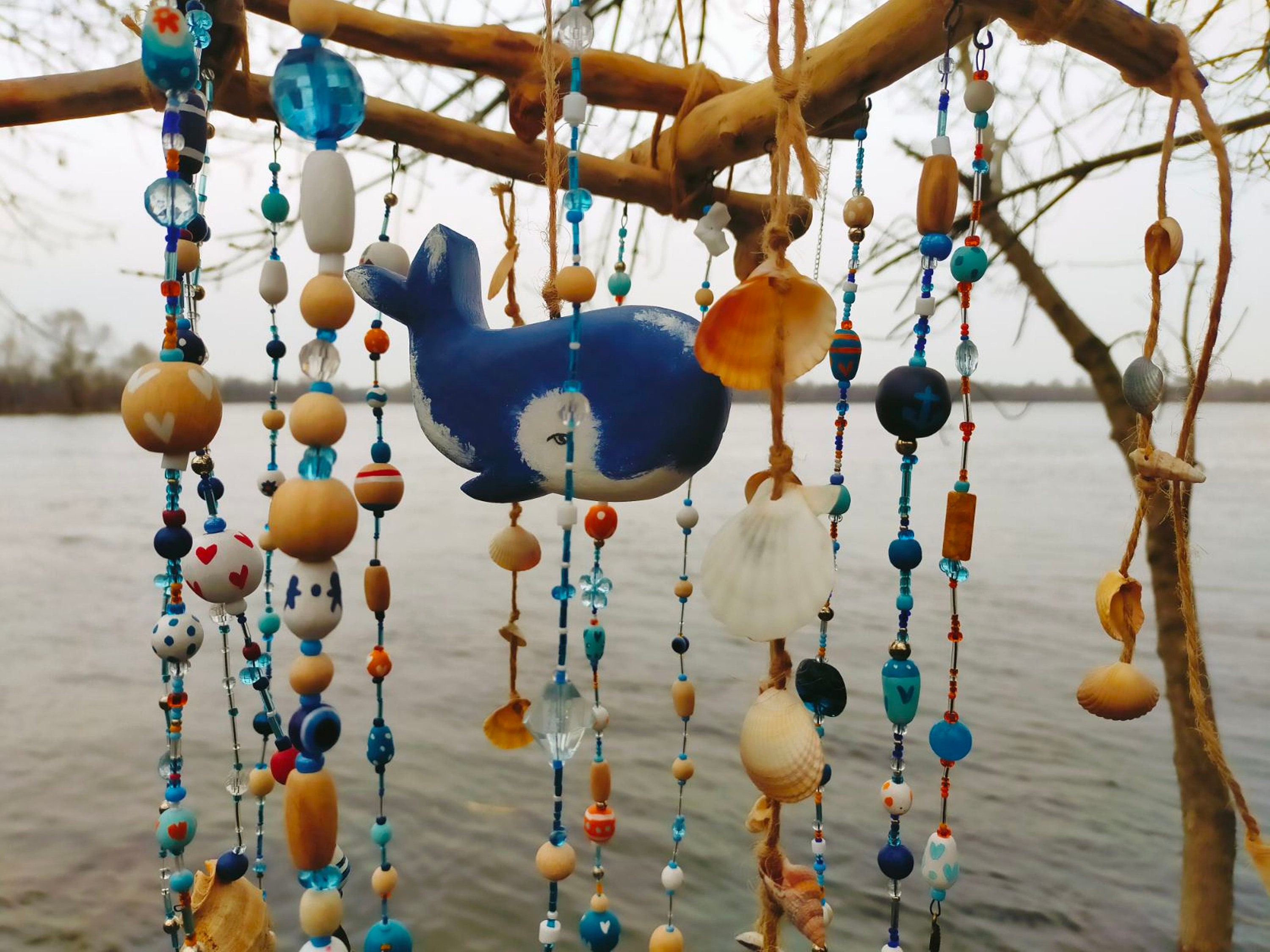 Bead Wind Chime, Boho Sun Catcher, Wooden Decor, Beaded Windchimes ...