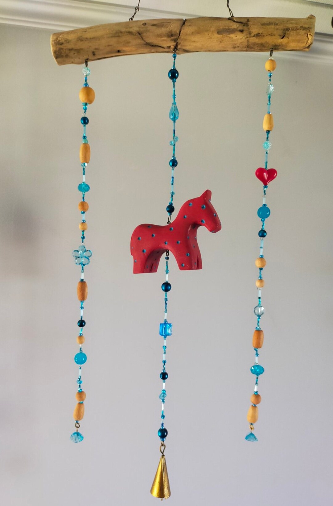 Bead Wind Chime, Boho Sun Catcher, Wooden Decor, Beaded Windchimes ...