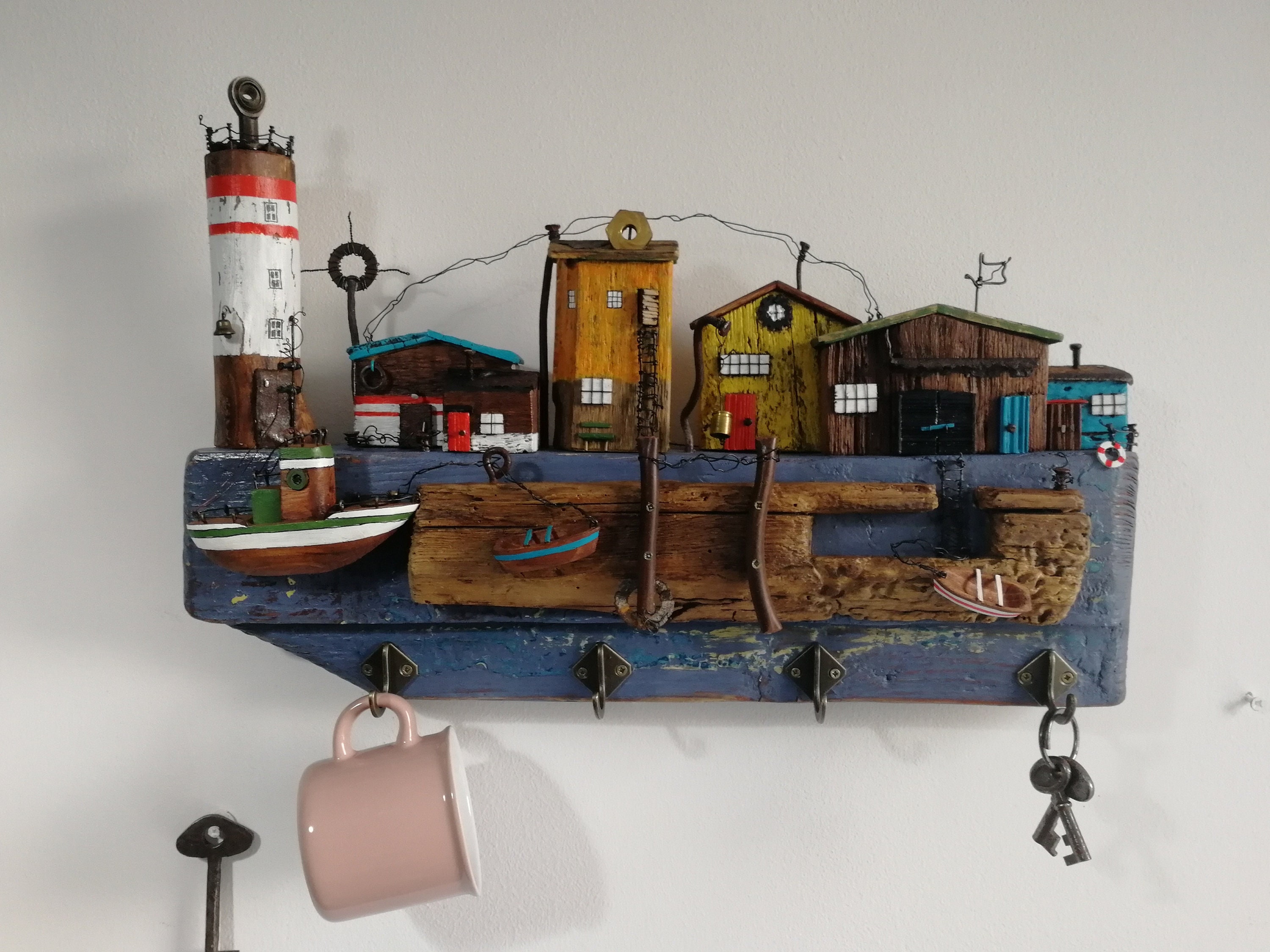 Driftwood Key Holder,key Hooks for Wall,key Keeper,key House ...