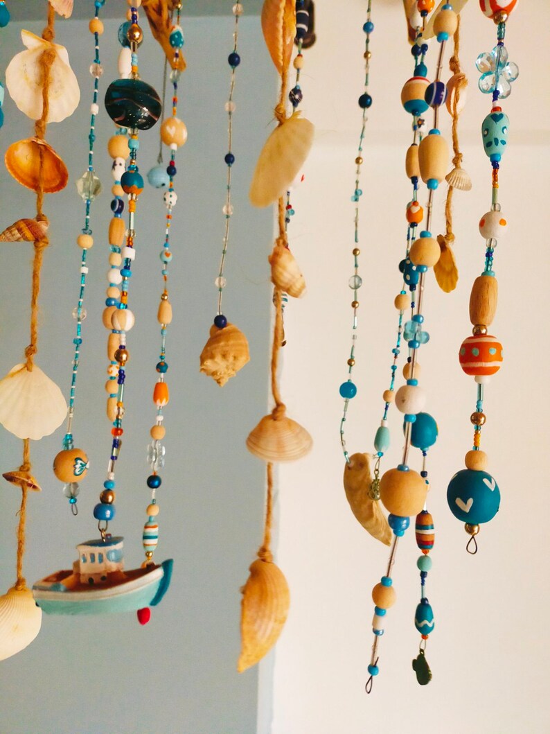 Bead Wind Chime, Boho Sun Catcher, Wooden Decor, Beaded Windchimes ...