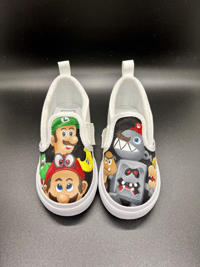 Hand Painted Super Mario Toddler Shoes - Etsy