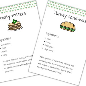 Christmas Mud Kitchen Recipes | 12 X Downloadable Recipes in A4 and ...