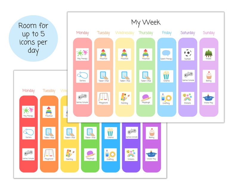 Childrens Weekly Planner | Visual Timetable | Autism Daily Routine ...