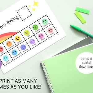 Feelings Tracker | Colourful Printable Poster With Emoji Emotions for ...