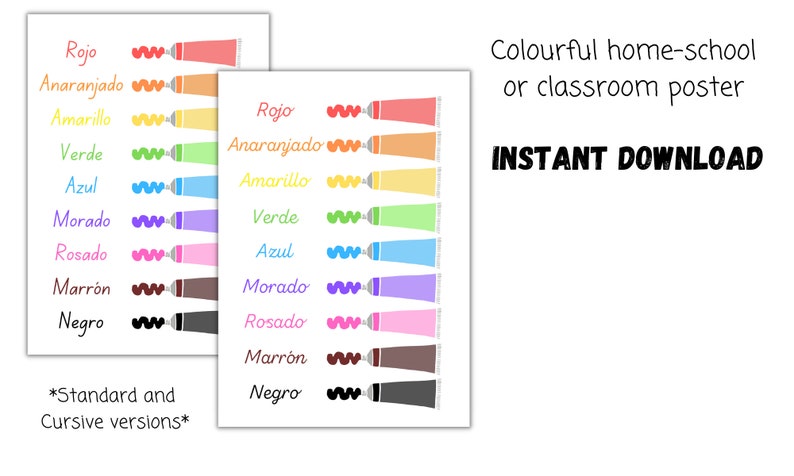 Spanish Colour Poster | Colores Español Printable Classroom Poster ...