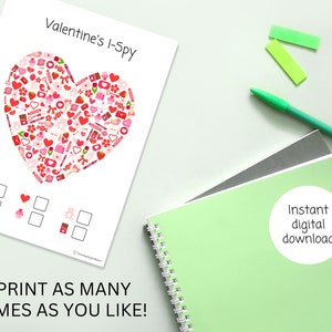 Valentine's Day I-spy Worksheet | Printable Valentines Activity for ...