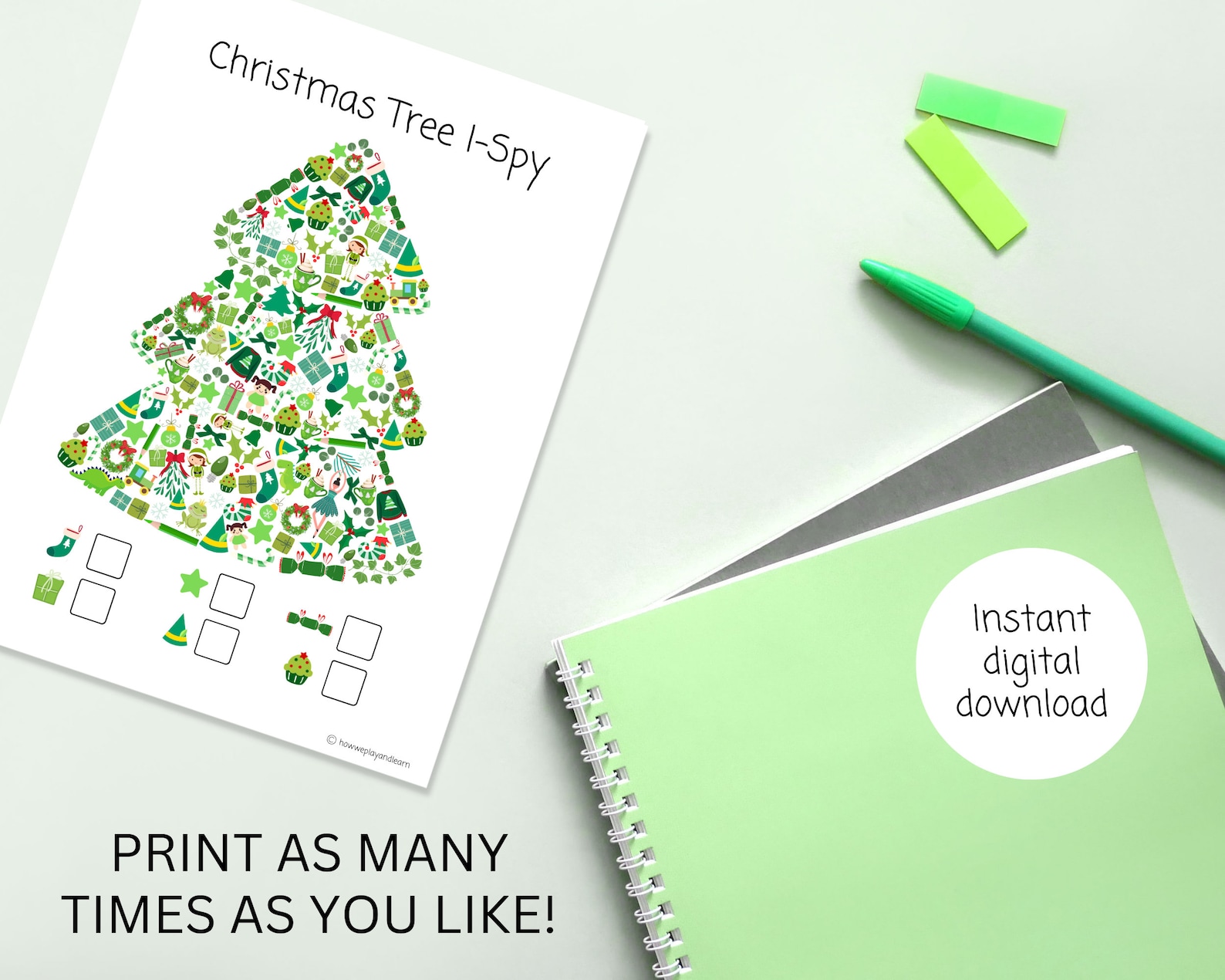 Christmas Tree I-spy | Printable Christmas Worksheet | Xmas Eve Box ...