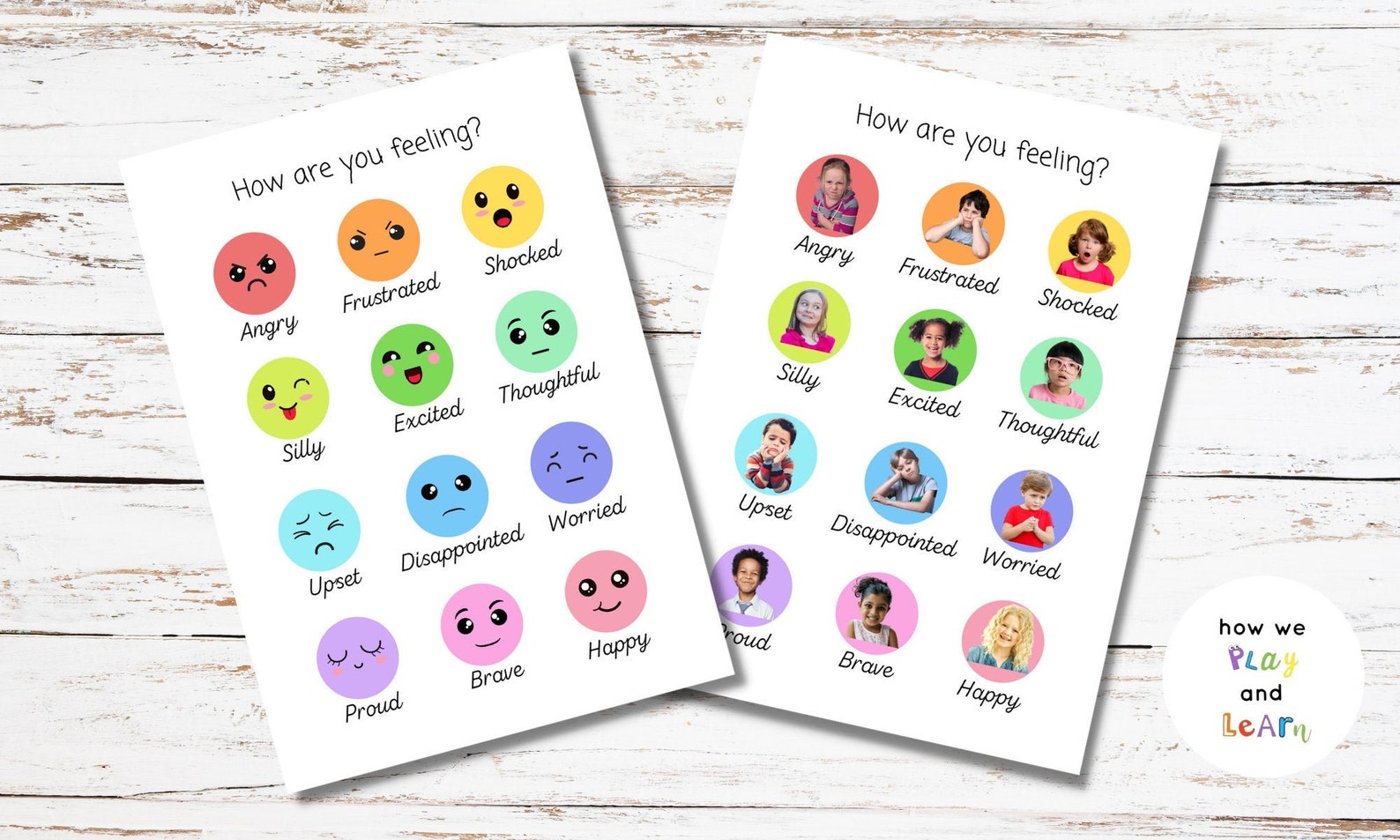 Emotions Posters EYFS KS1 Childminders 2 x Colourful | Etsy
