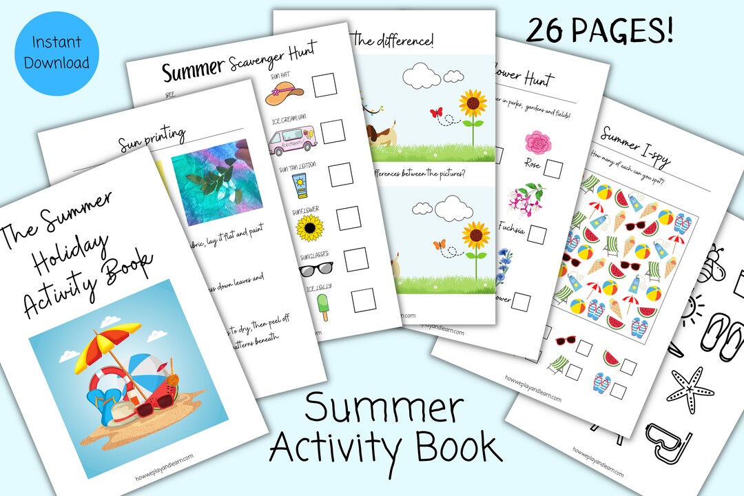 Summer Holiday Activity Book | Bumper Pack of Summer Colouring Pages ...