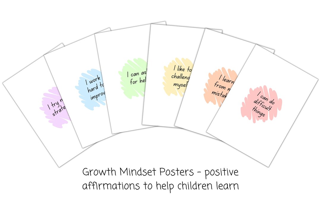 Growth Mindset Affirmation Posters | Printable Posters With Positive ...