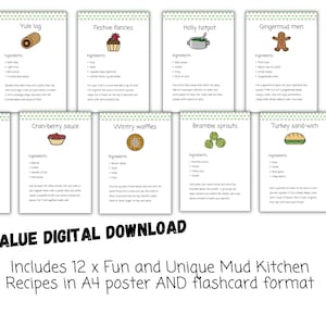 Christmas Mud Kitchen Recipes | 12 X Downloadable Recipes in A4 and ...
