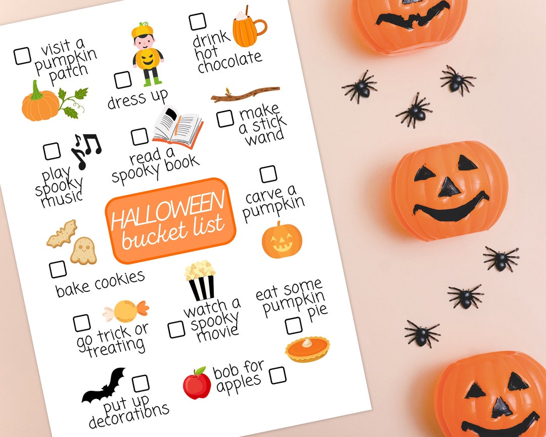 Halloween Bucket List Printable | Downloadable Halloween Activity List ...