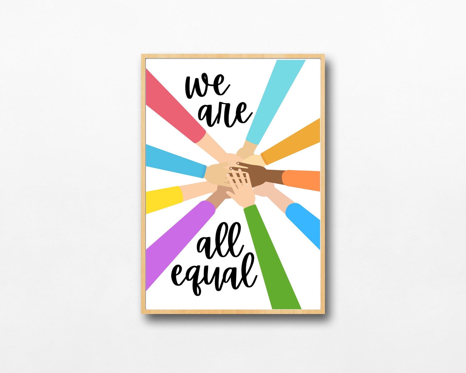 We Are All Equal Poster: Colourful Inclusive Classroom Poster (instant ...
