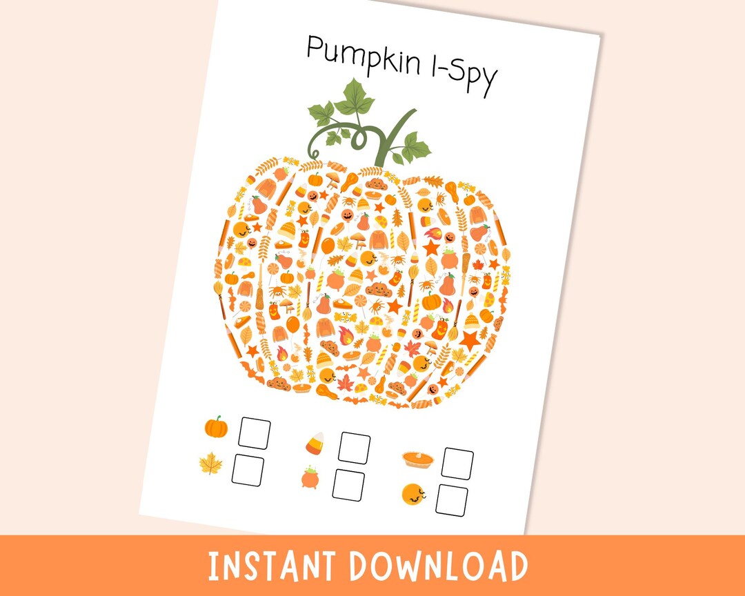 Pumpkin I-spy Worksheet | Fun Halloween Printable for Kids - Etsy