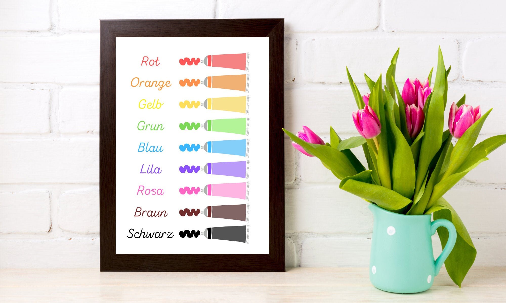 German Colour Poster Colourful Language Printable in | Etsy