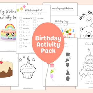 Printable Birthday Activity Book: Party Games & Coloring (PDF) - Etsy