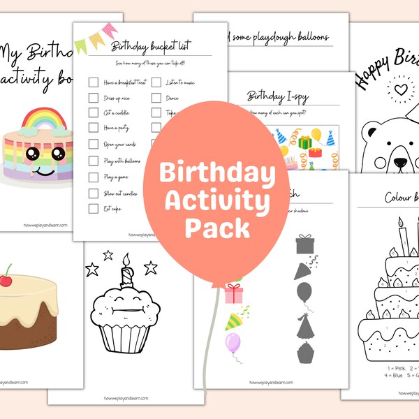 Birthday Activity - Etsy