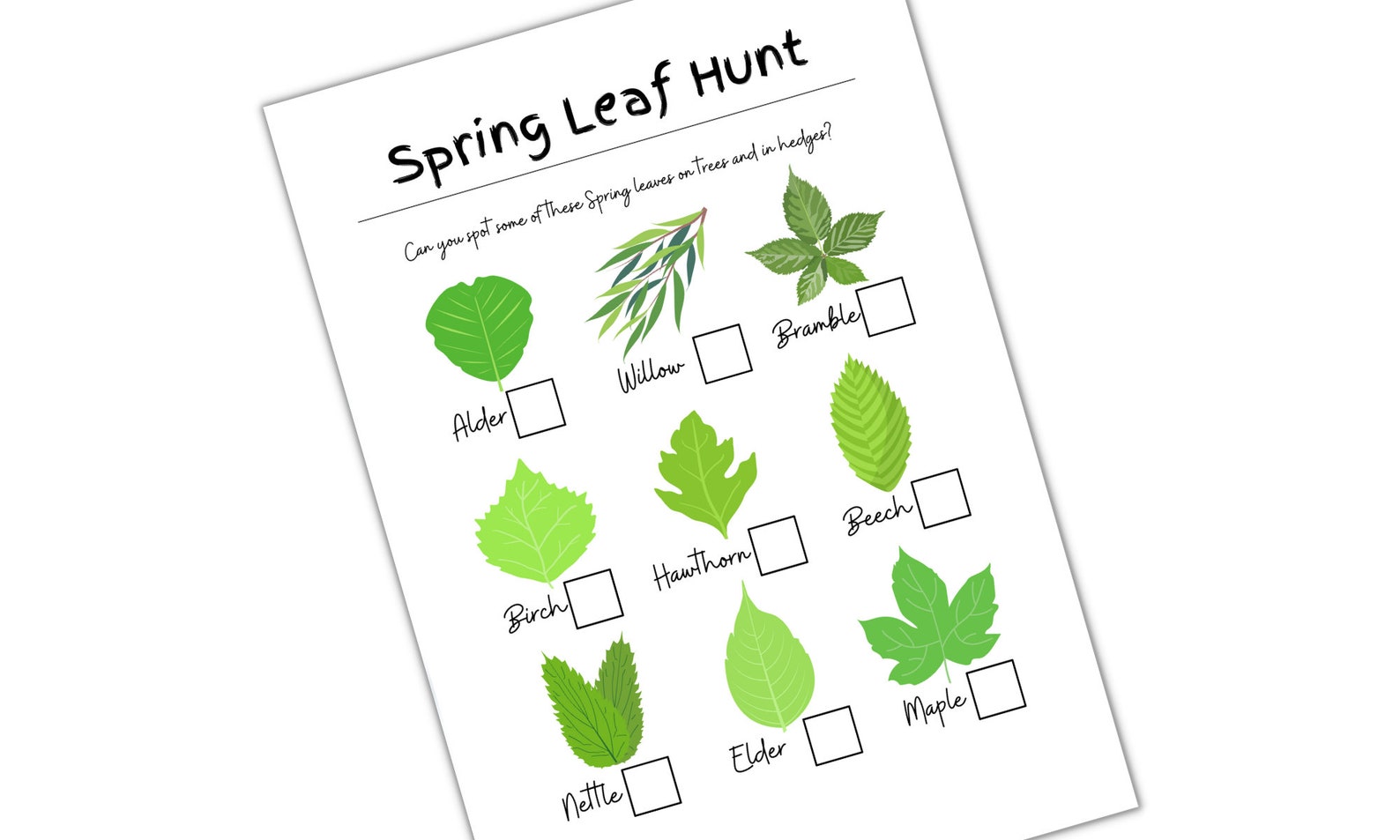 Spring Leaf Hunt | Printable Spring Forest School Scavenger Hunt ...