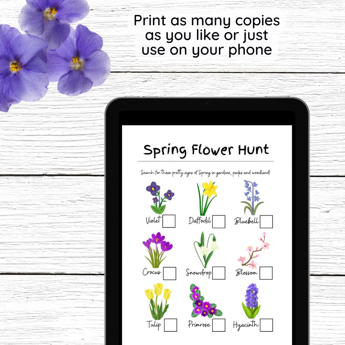 Spring Flower Scavenger Hunt | Kids' Spring I Spy Game (instant ...