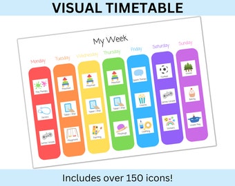 Weekly Schedule Planner Routine Daily Visual Timetable Visual Aid for ...