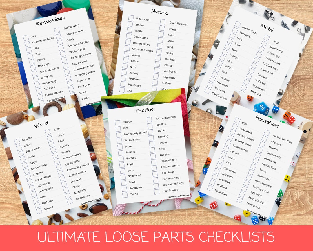 Ultimate Loose Parts Checklists | Reggio Emilia Posters | Montessori ...