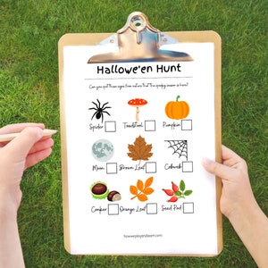 Halloween Nature Scavenger Hunt for Kids: Spooky Autumn I-spy (instant ...