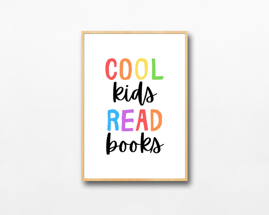 Cool Kids Read Books Poster | Rainbow Typography for Playrooms ...