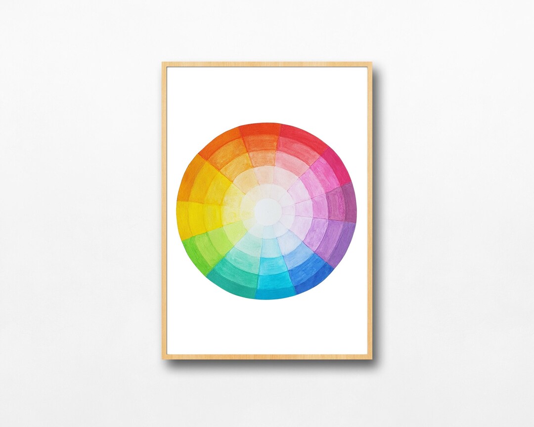Colour Wheel Poster | Colour Wheel Digital Download | Hand-painted ...