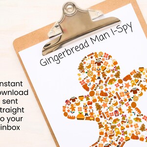 Gingerbread Man I-spy Printable | Xmas Eve Box Printable Worksheet for ...