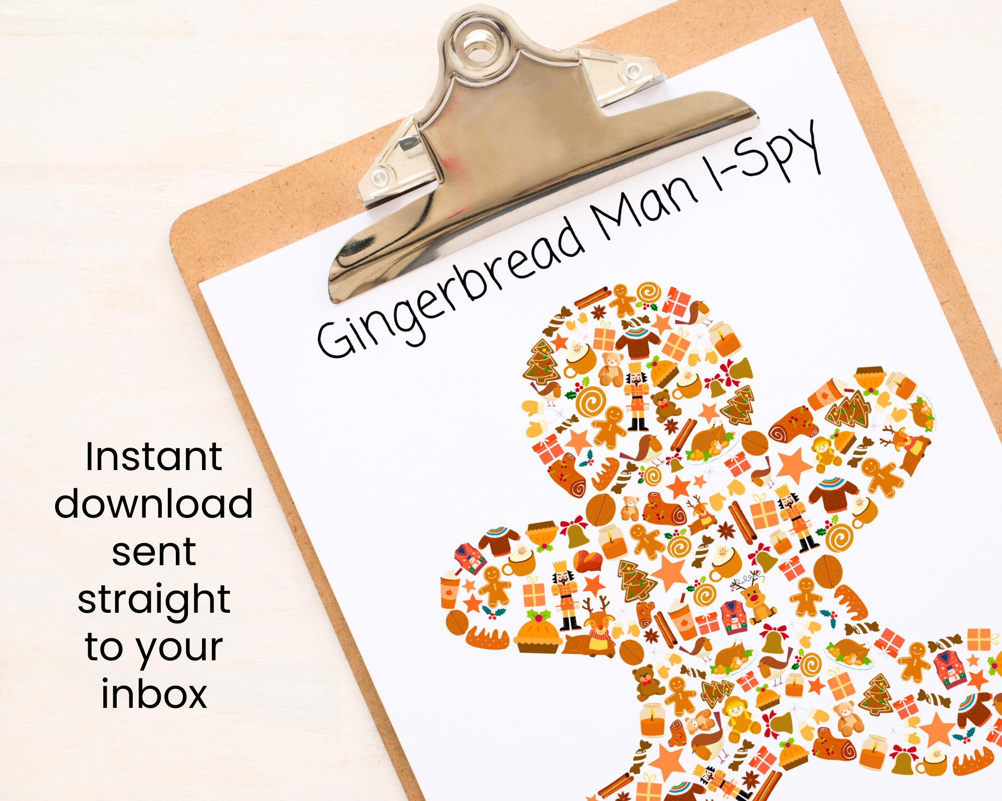 Gingerbread Man I-spy Printable | Xmas Eve Box Printable Worksheet for ...
