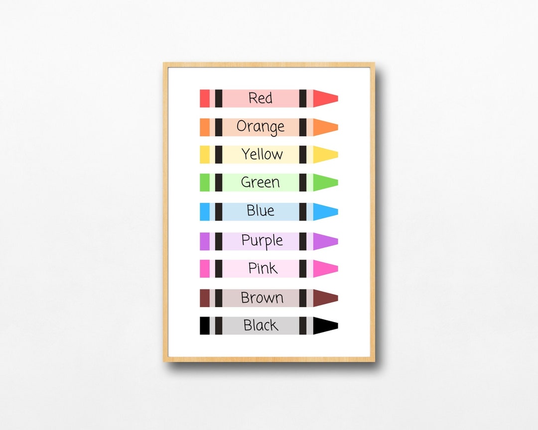 Colour Crayon Poster | Learning Colours Poster | Printable Nursery Wall ...
