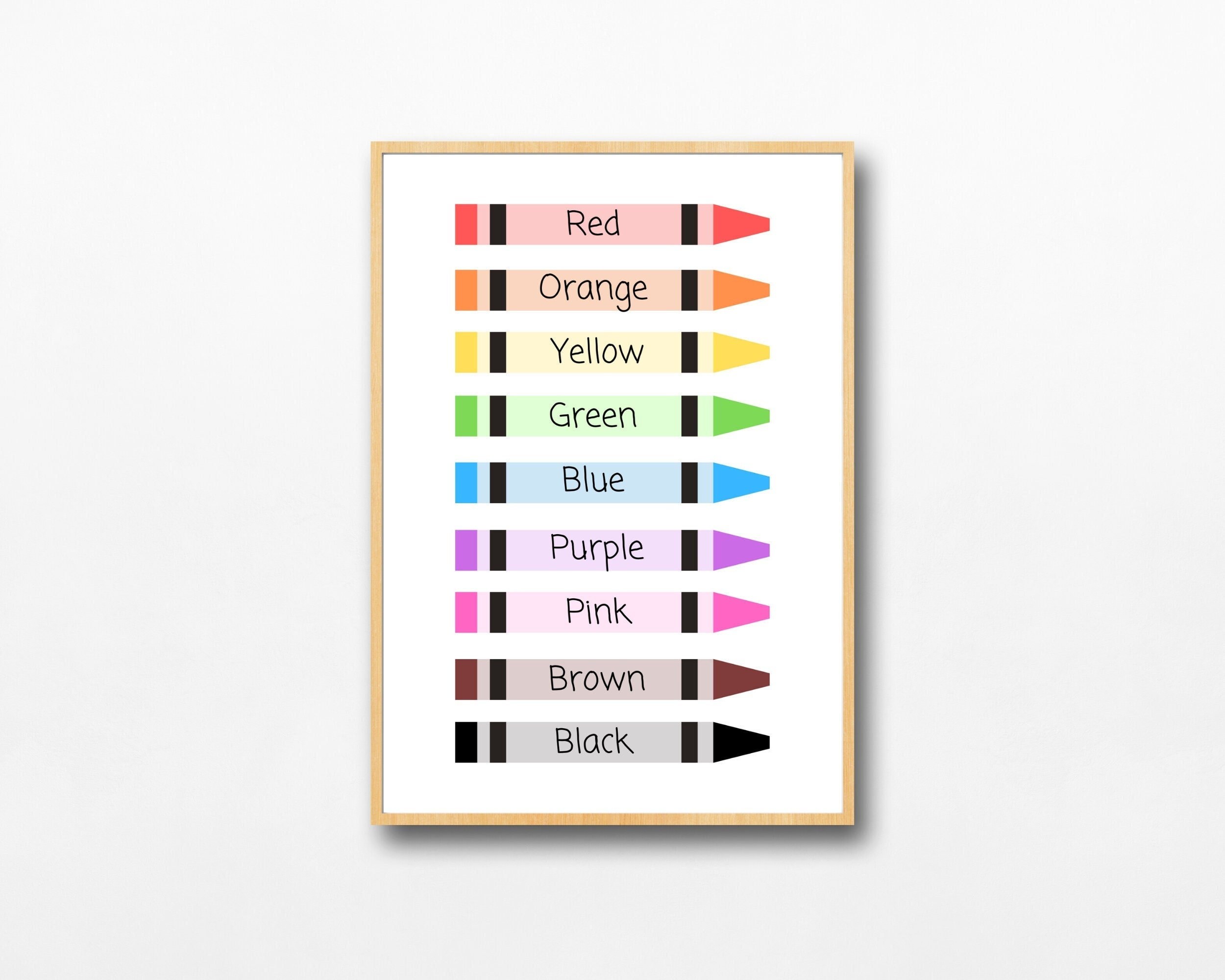 Colour Crayon Poster | Learning Colours Poster | Printable Nursery Wall ...