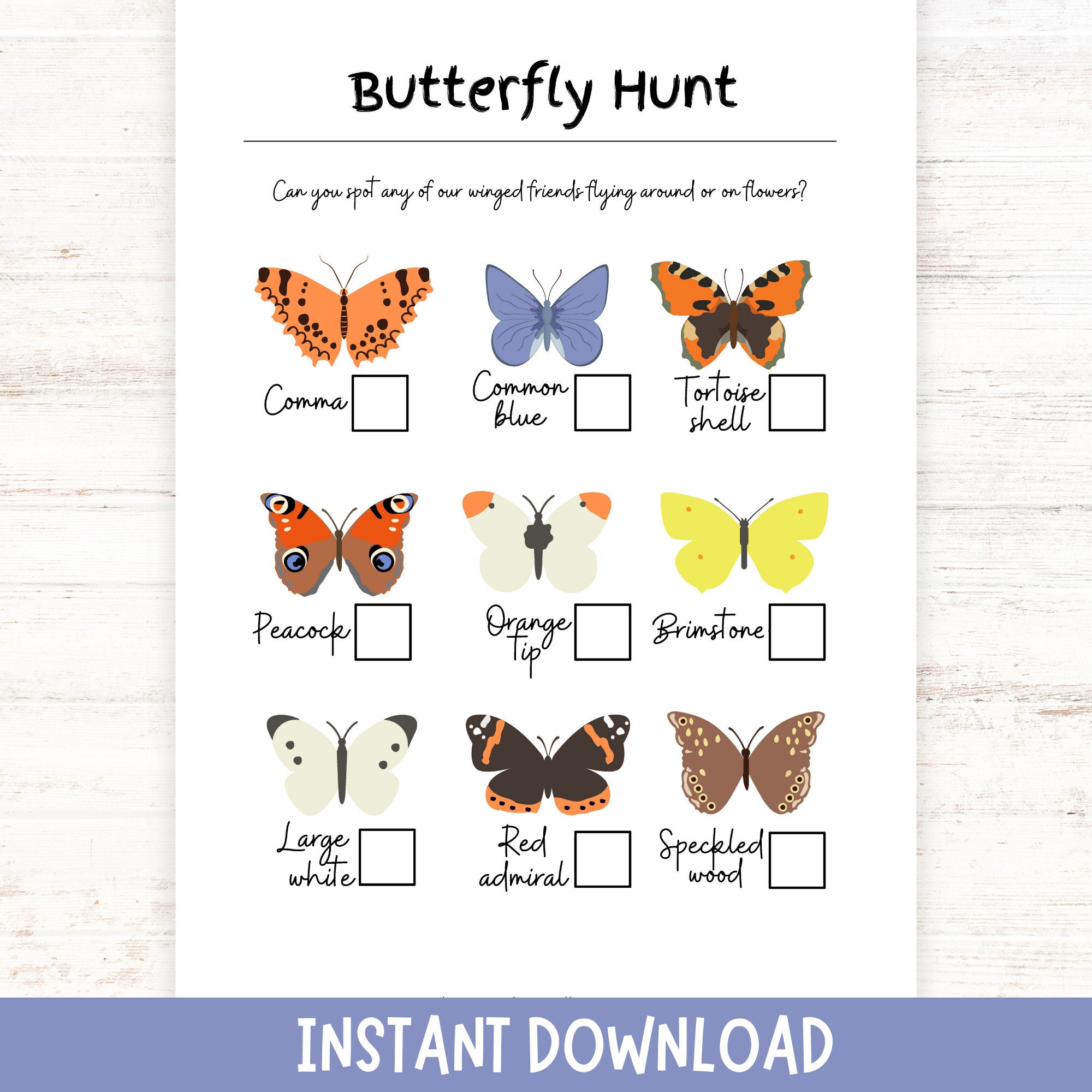 Butterfly Scavenger Hunt | British Butterfly Hunt | Printable Summer ...