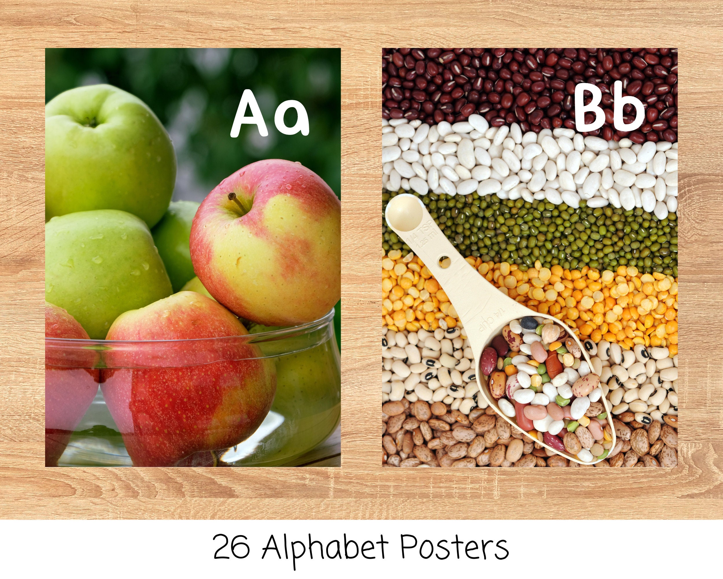Fruit & Vegetable Alphabet Posters | Montessori Reggio A-Z Photo Cards ...