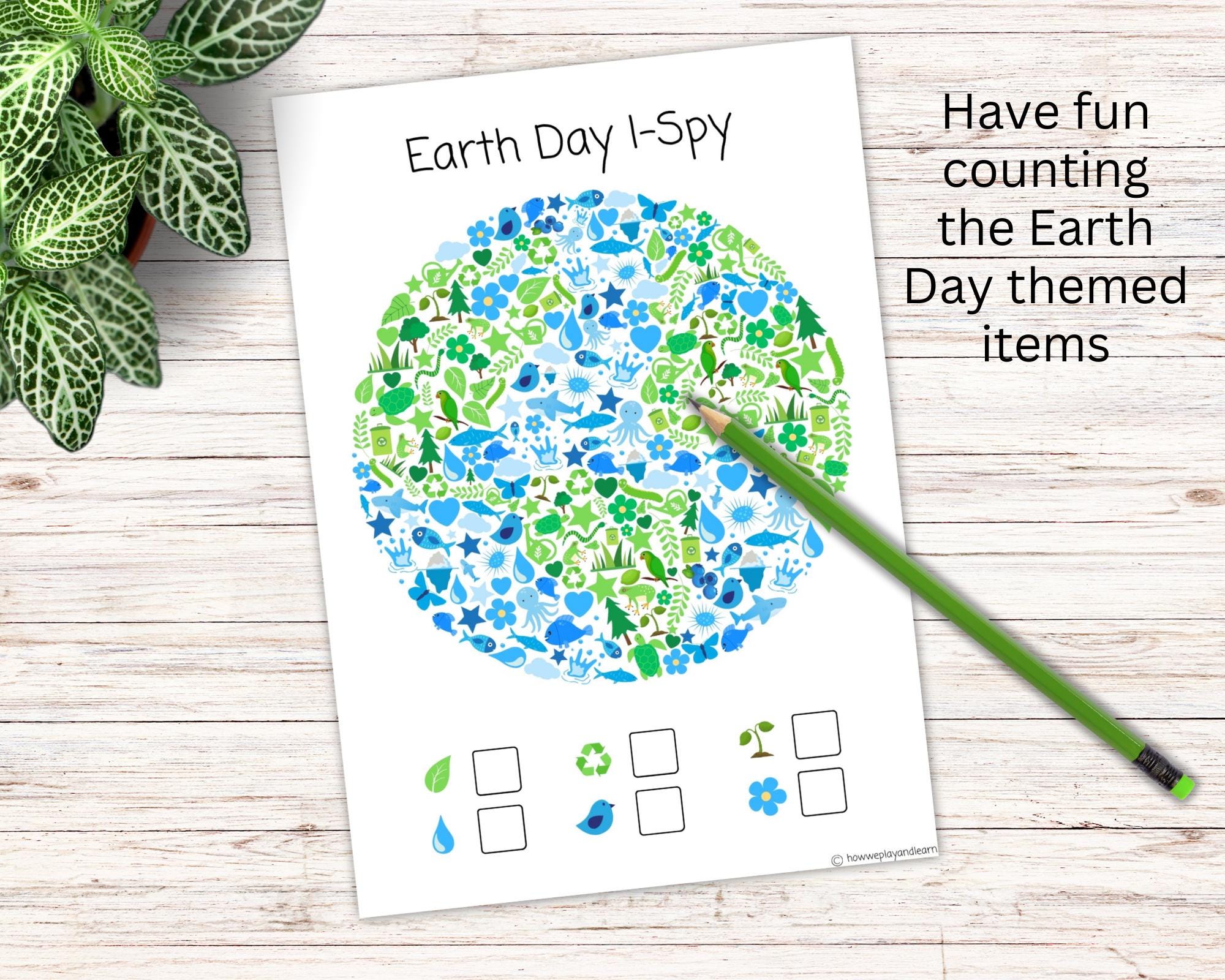 Earth Day I-spy Worksheet | Planet Earth Recycling Topic Printable for ...
