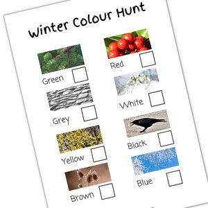 Winter Colour Nature Hunt | Printable Outdoor Scavenger Hunt With Real ...